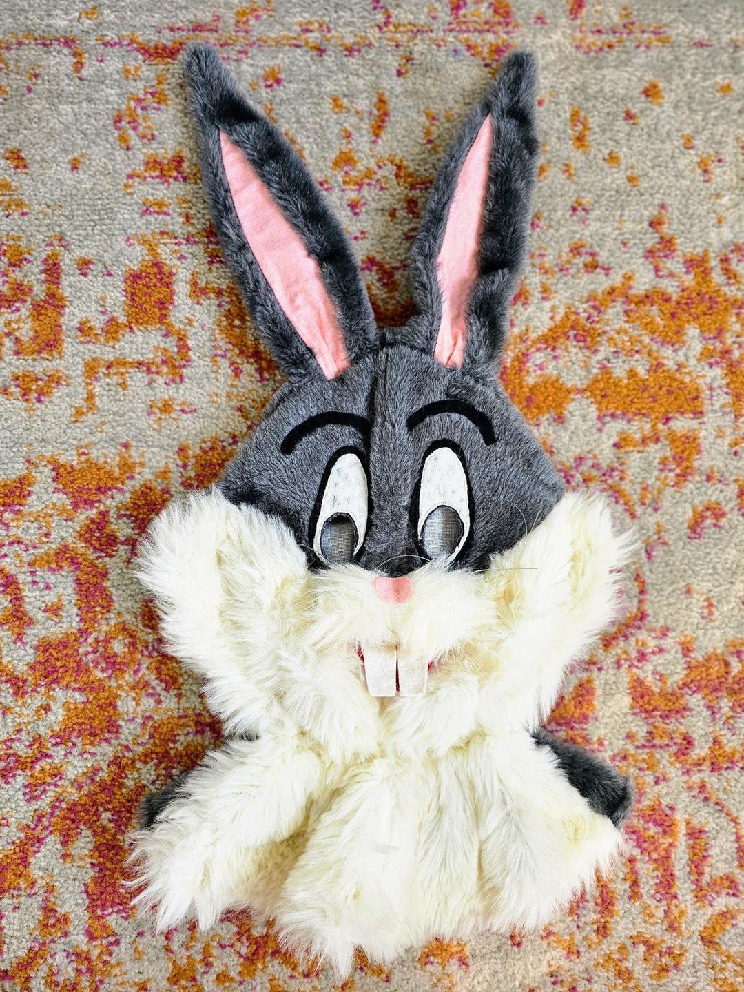 Vintage Looney Tunes Bugs Bunny Costume Soft Pull Over Halloween Mask ...
