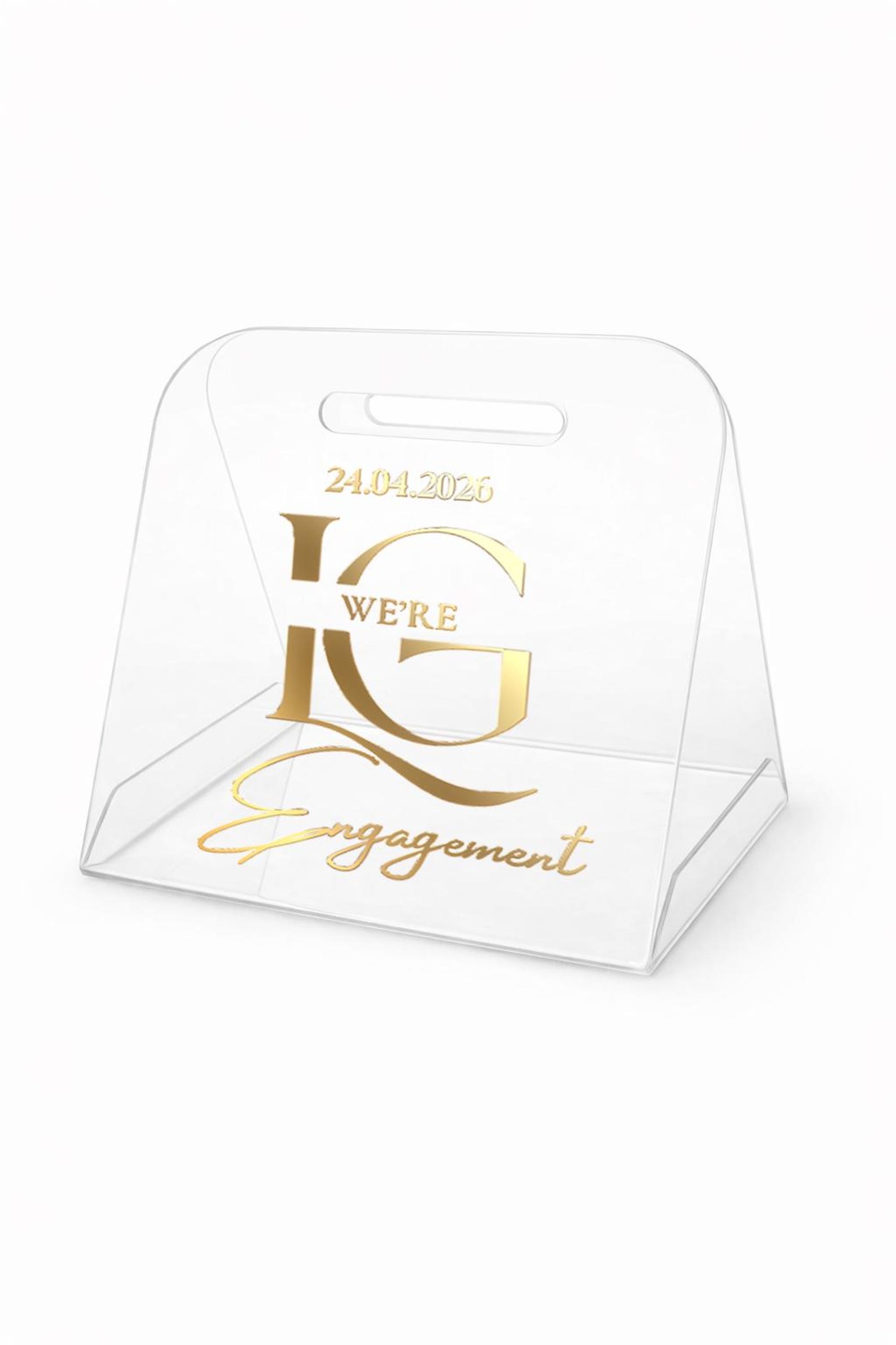Personalized Acrylic Engagement Card Box | Clear Nişan Kutusu | Custom ...