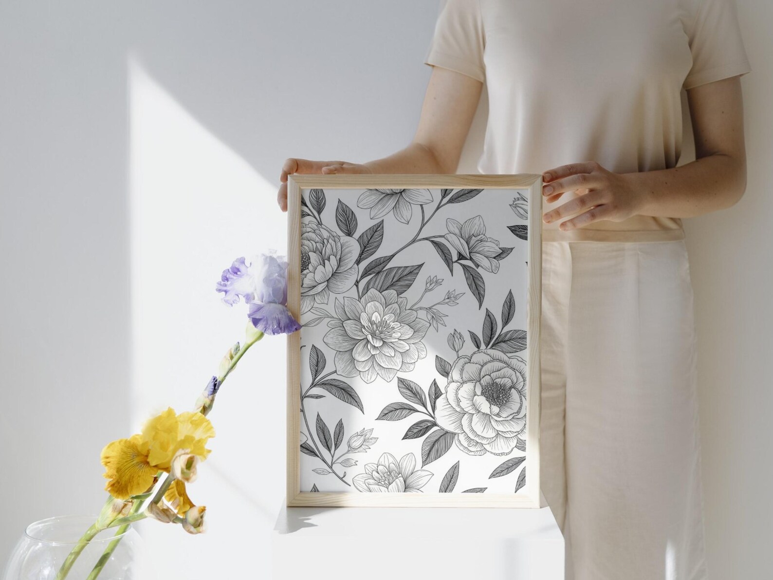 Black & White Floral Patterns - 8 Designs - 5000x5000 Pixels - Etsy