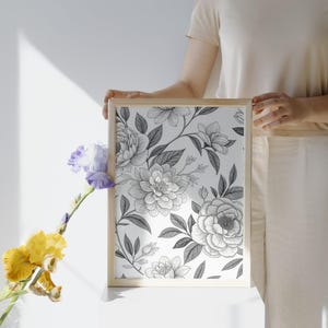 Black & White Floral Patterns - 8 Designs - 5000x5000 Pixels - Etsy