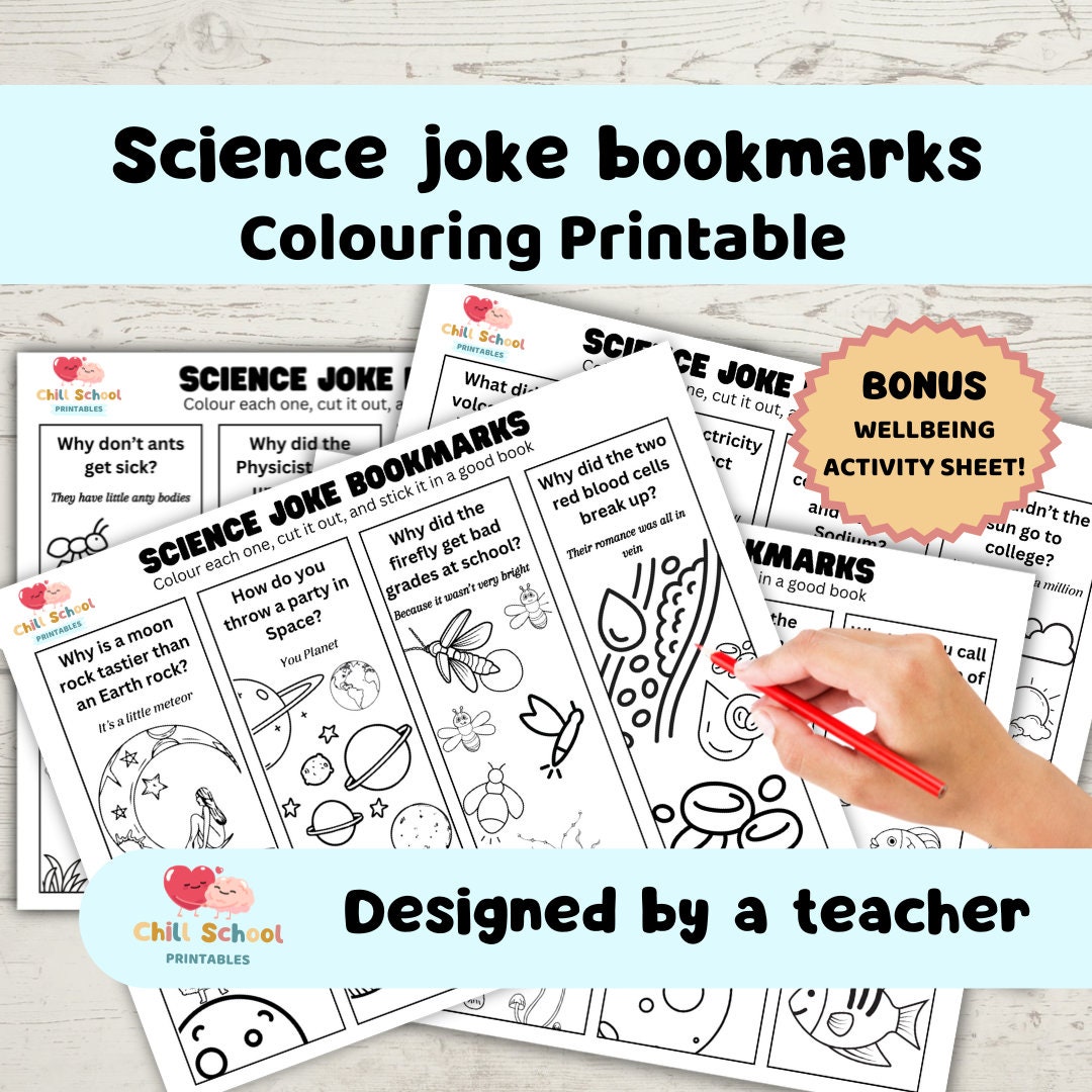 Printable Bookmarks Funny Science Coloring Activity for Kids Chemistry ...