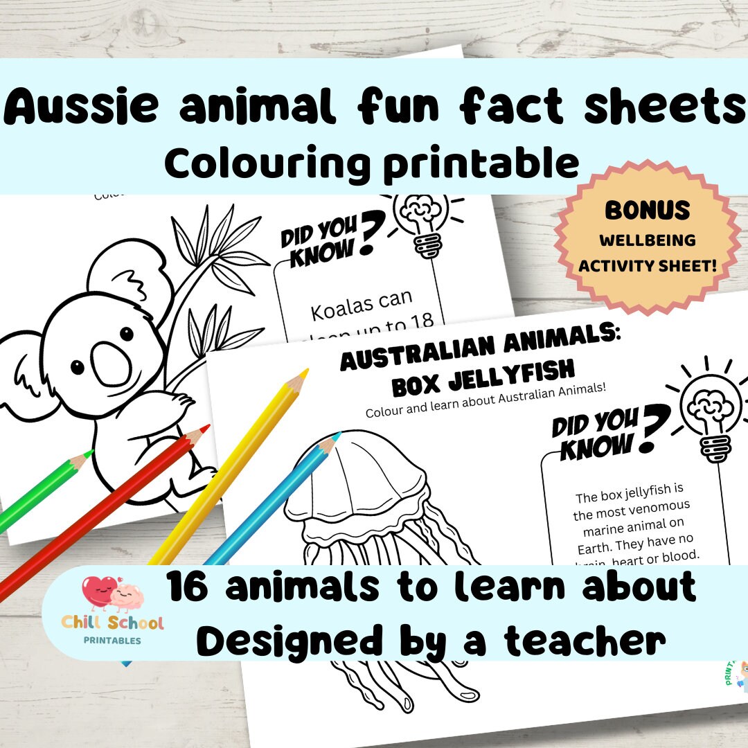 Australian Animal Coloring Book Printable Science Coloring Sheets for ...