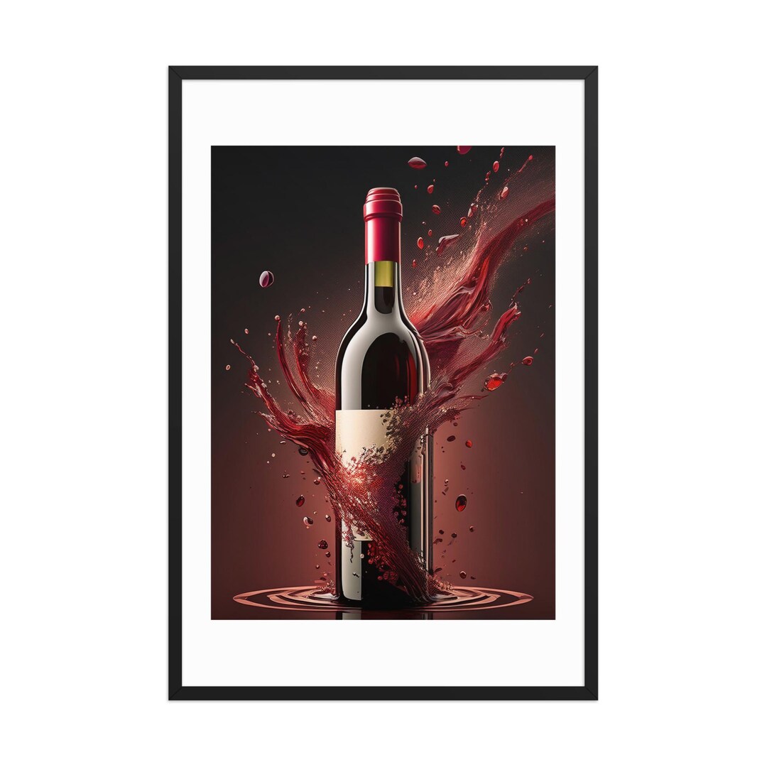 Red Wine Wall Art, Bar Print, Alcohol Art, Sizes A1/A2/A3, Framed Wall ...