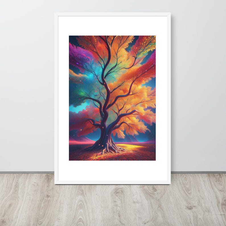 Color Blast Tree Wall Art, Sizes A1/A2/A3, Framed Wall Art Prints ...