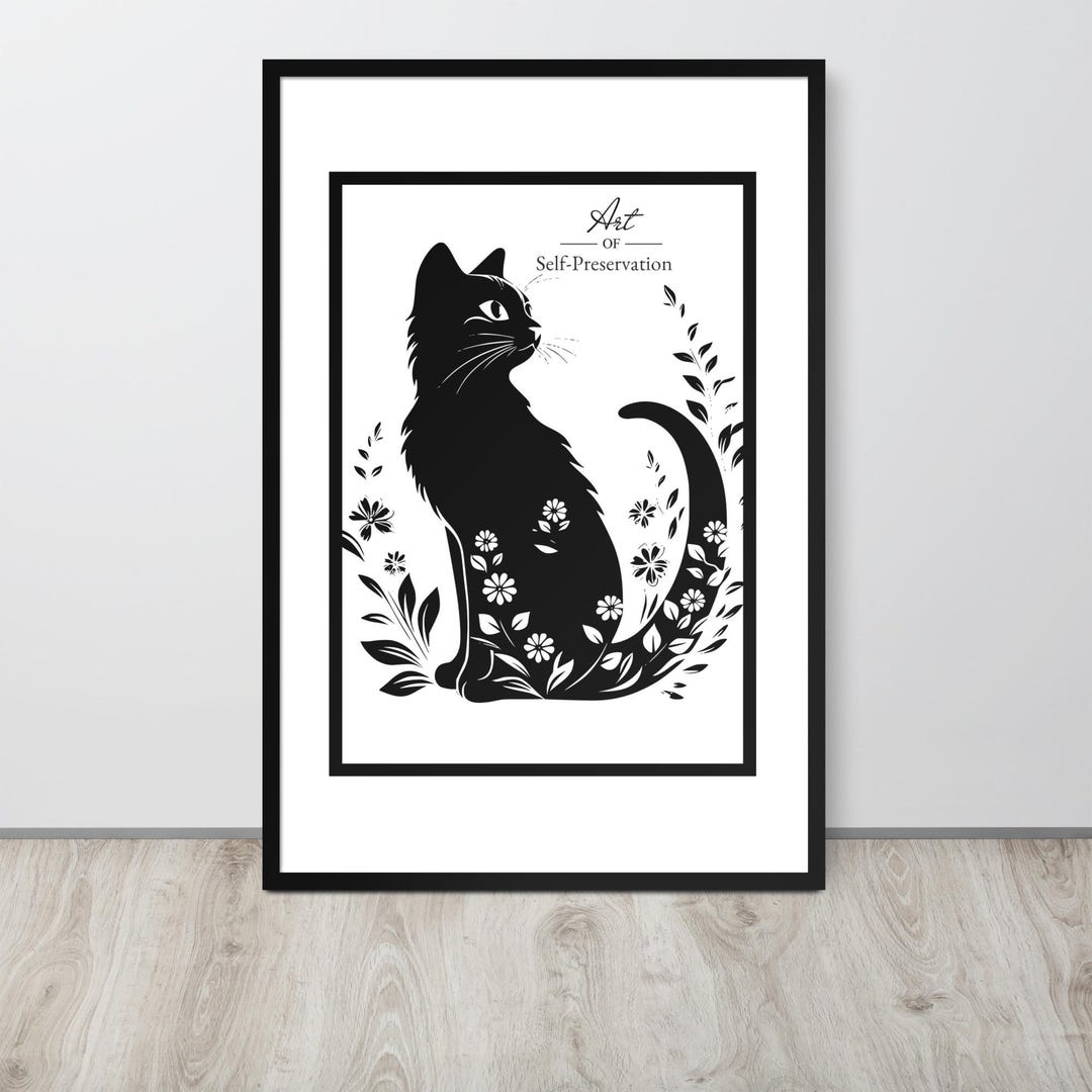 Black Cat Wall Art, Sizes A1/A2/A3, Framed Wall Art Prints, Framed ...