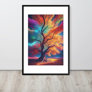 Color Blast Tree Wall Art, Sizes A1/A2/A3, Framed Wall Art Prints ...