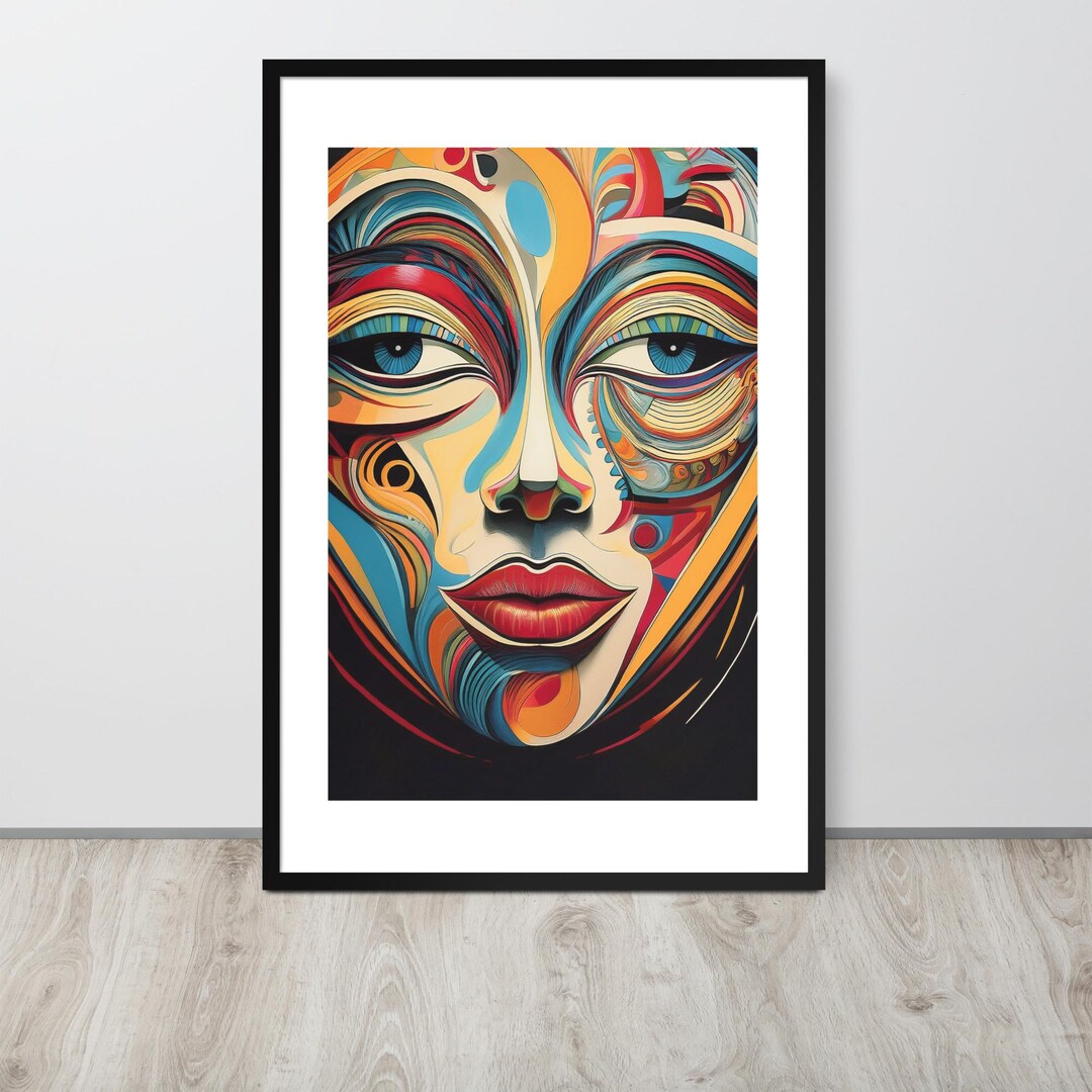 Abstract Face Wall Art, Sizes A1/A2/A3, Framed Wall Art Prints, Framed ...