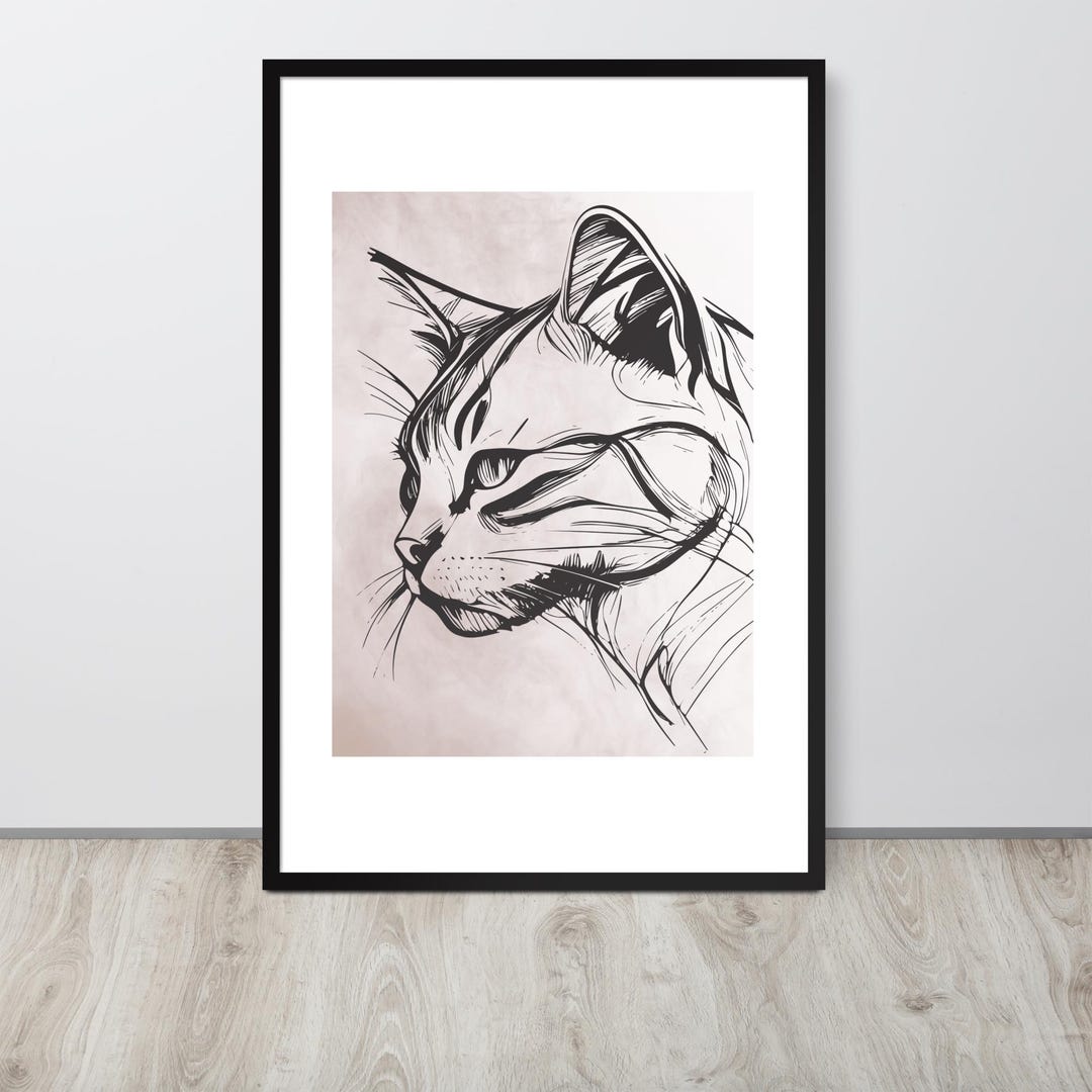 Framed Wall Art – Side Profile Car Drawing – Sleek Automotive Sketch ...