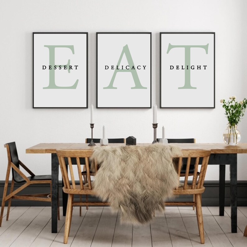 E-A-T Kitchen Prints: Dessert, Delicacy, Delight - Set of 3 - Etsy