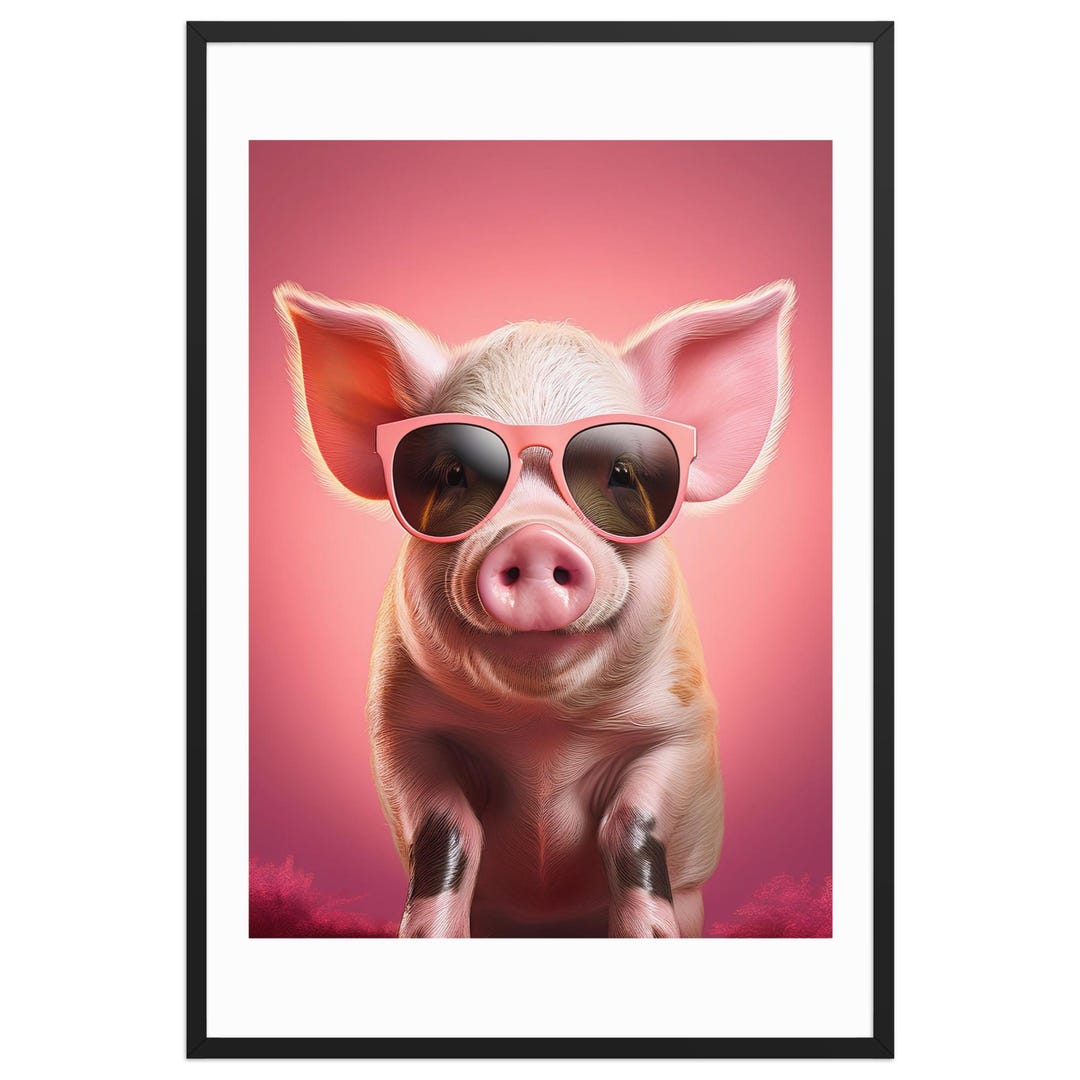 Animal Pig Funny Wall Art, Sizes A1/A2/A3, Framed Wall Art Prints ...