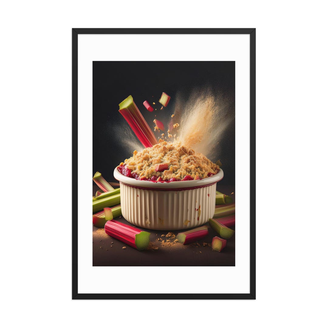 Rhubarb Crumble Wall Art, Sizes A1/A2/A3, Framed Wall Art Prints ...
