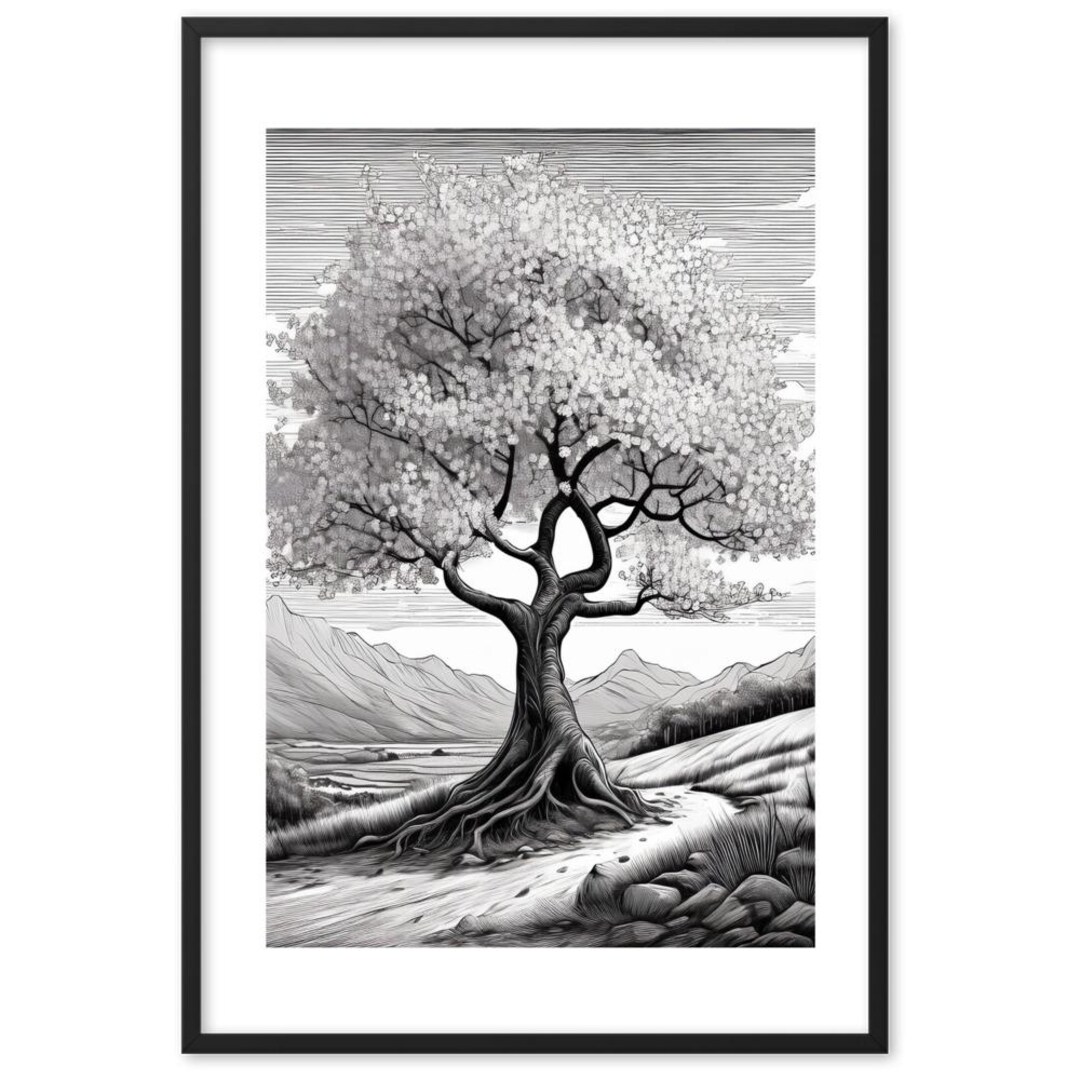 Black and White Tree Wall Art, Sizes A1/A2/A3, Framed Wall Art Prints ...