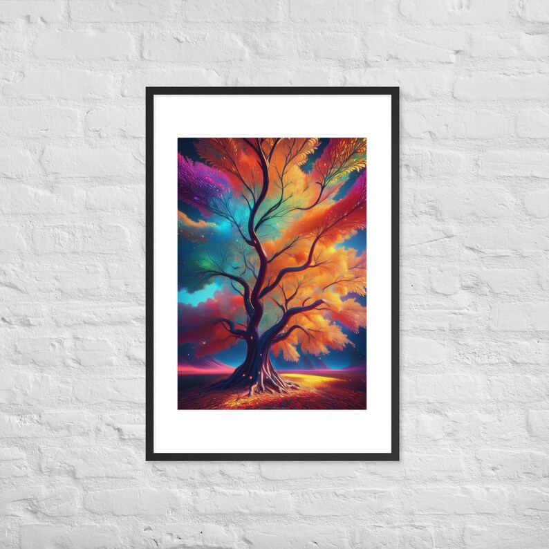 Color Blast Tree Wall Art, Sizes A1/A2/A3, Framed Wall Art Prints ...