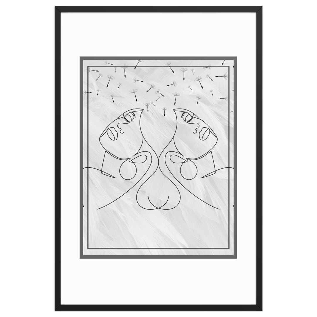 Simple Grey Faces Wall Art, Sizes A1/A2/A3, Framed Wall Art Prints ...