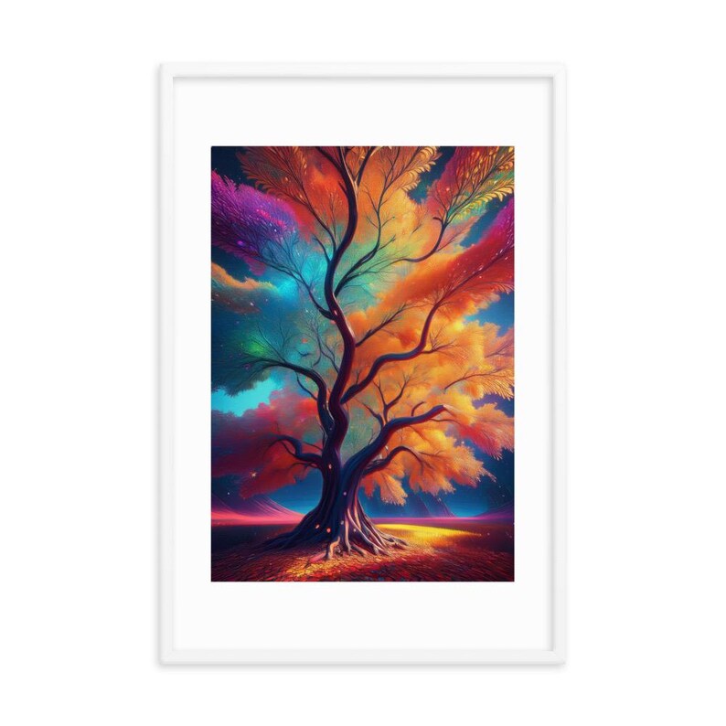 Color Blast Tree Wall Art, Sizes A1/A2/A3, Framed Wall Art Prints ...