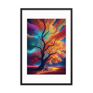 Color Blast Tree Wall Art, Sizes A1/A2/A3, Framed Wall Art Prints ...
