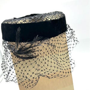 1960's Black Pillbox Netted Hat - Etsy