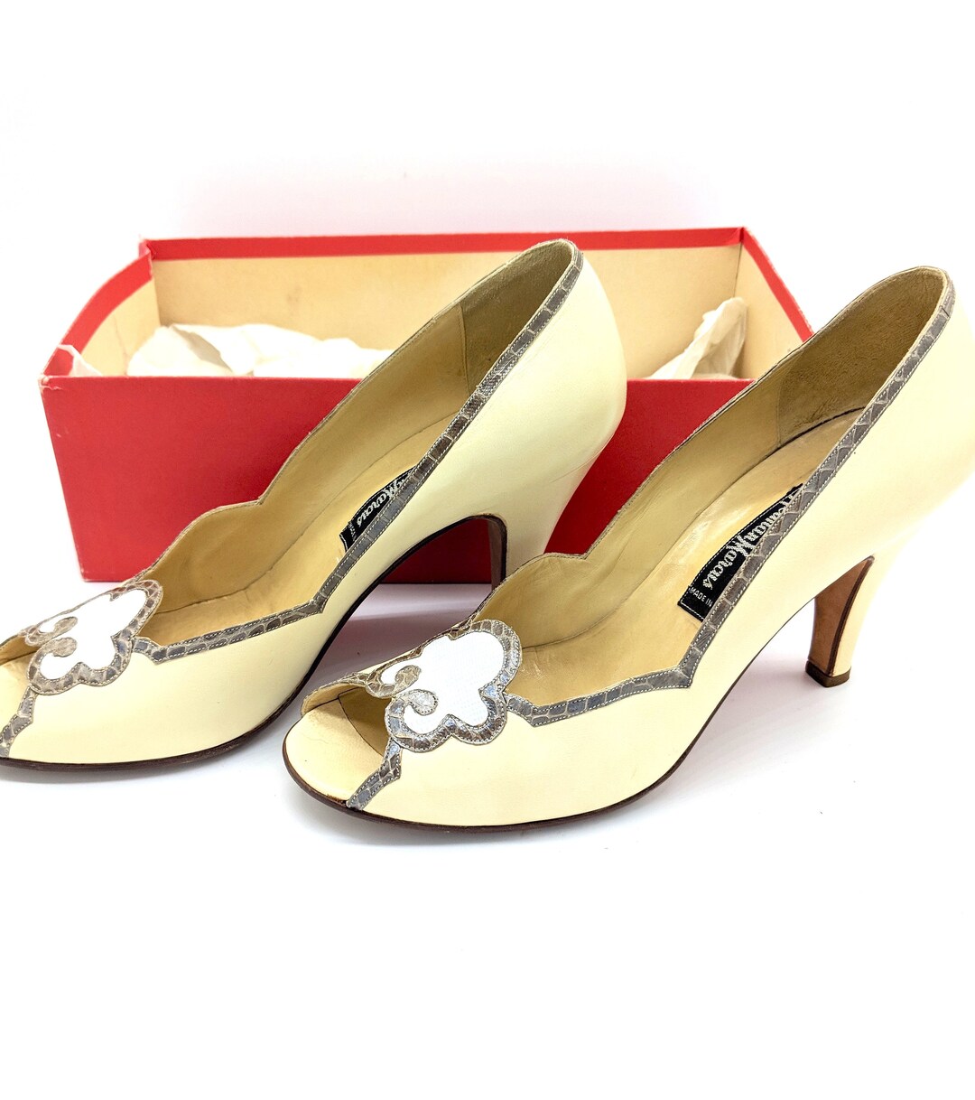 1980's Andrea Pfister Leather Pumps Sz 9 - Etsy