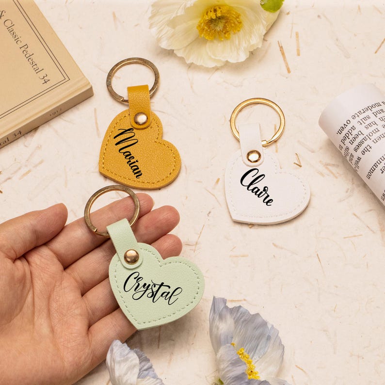 Custom Leather Keychain With Name,party Favor Keychain,bags Tags ...