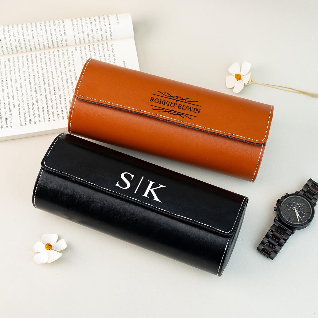 Personalized Leather Watch Case,custom Travel Watch Box,luxury Leather ...