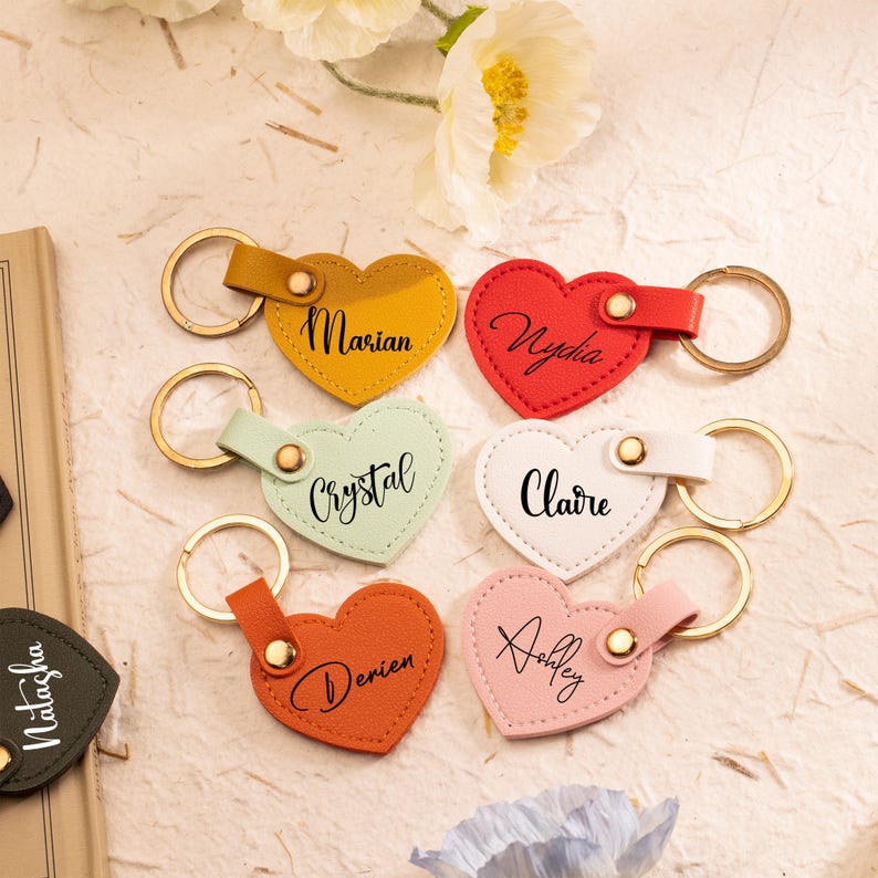 Custom Leather Keychain With Name,party Favor Keychain,bags Tags ...