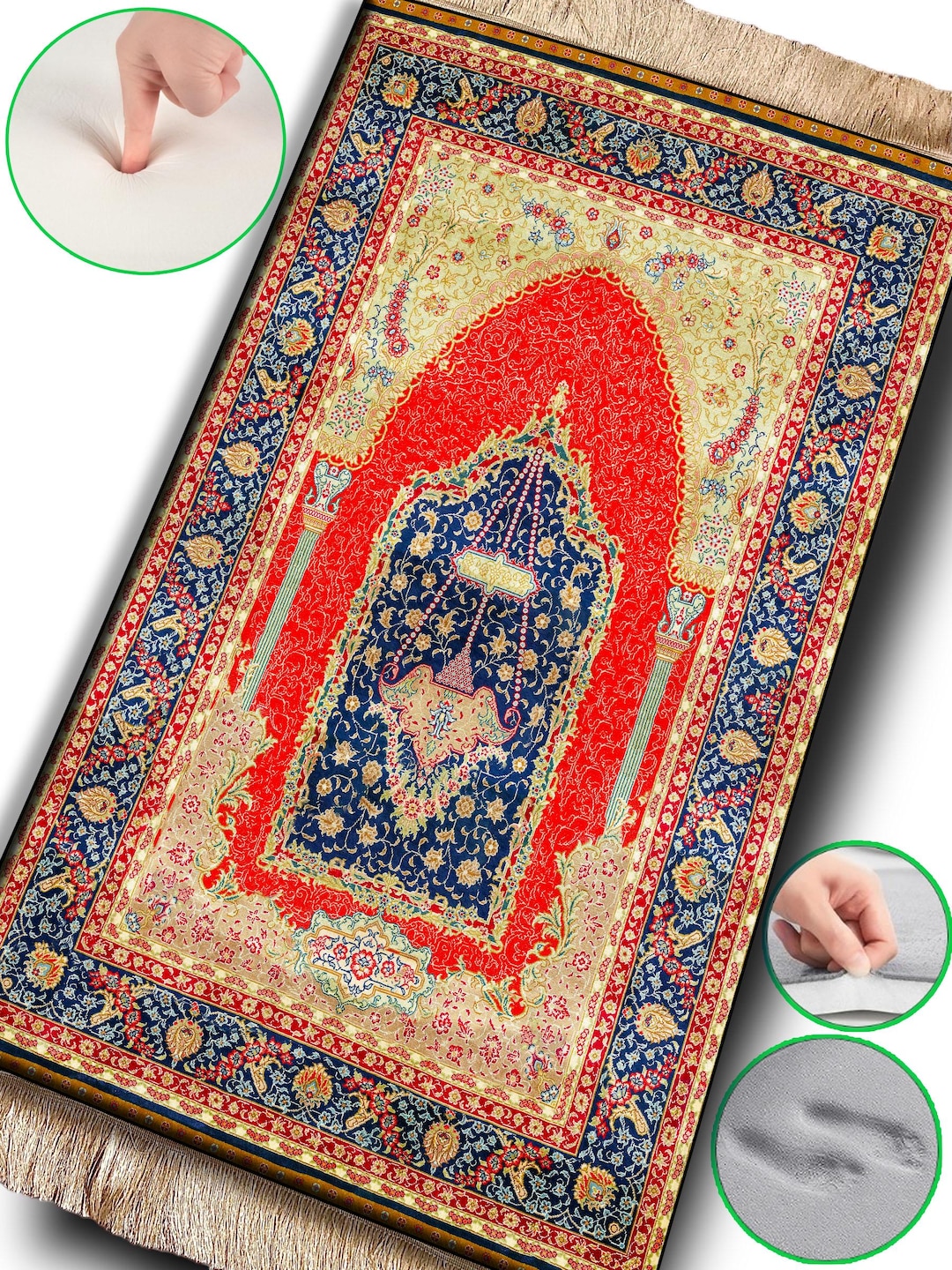Personalized Foam Padded Prayer Rug – Soft Turkish Sajadah, Custom ...