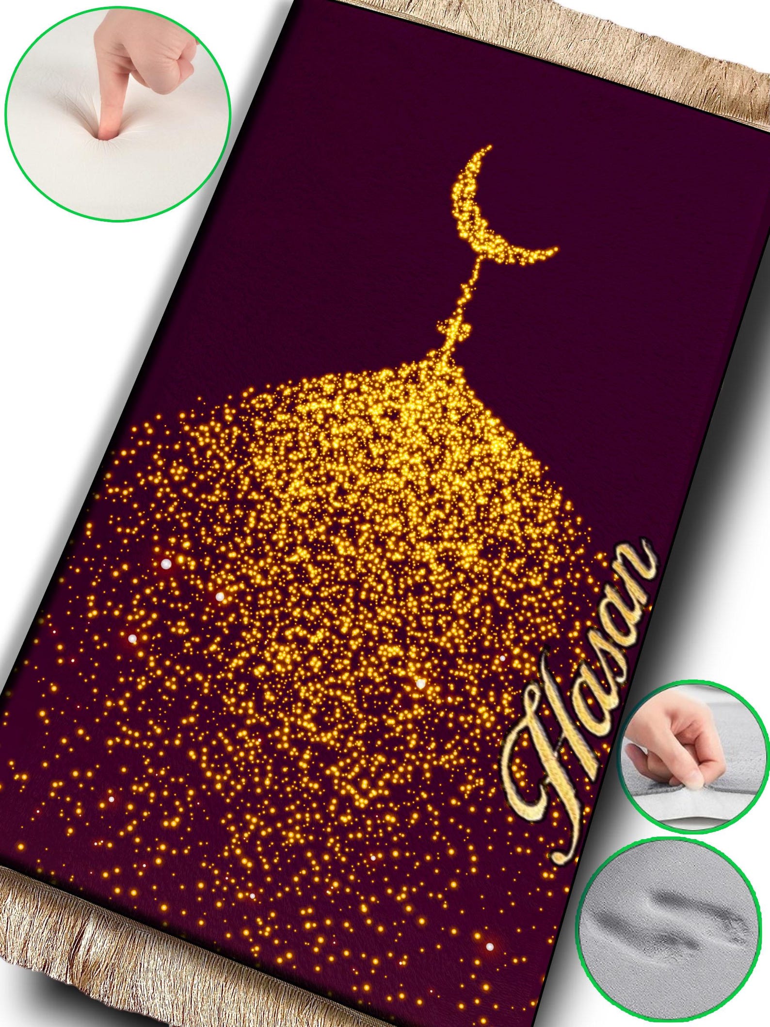 Personalized Foam Padded Prayer Rug – Soft Turkish Sajadah, Custom ...