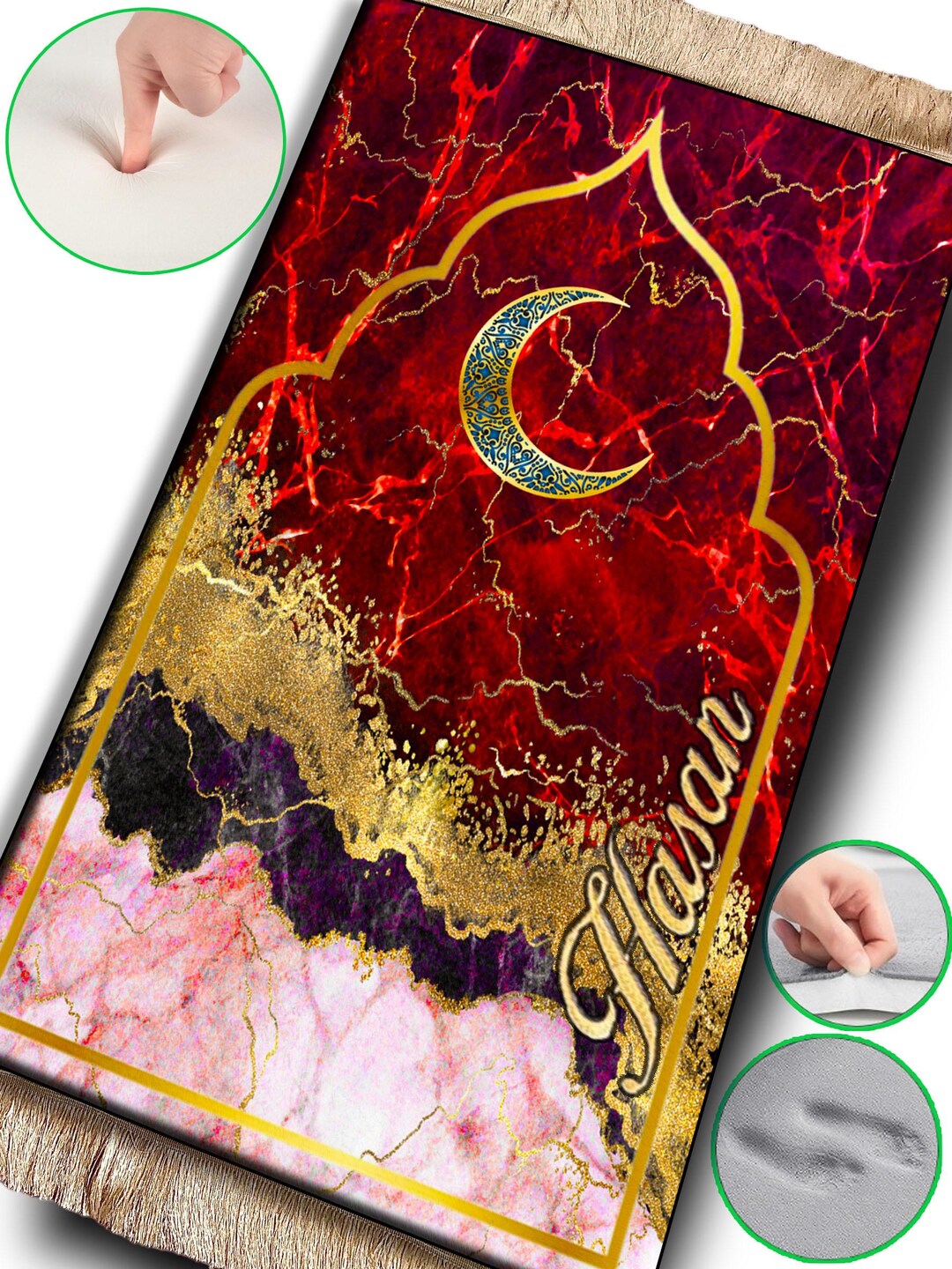 Personalized Foam Padded Prayer Rug – Soft Turkish Sajadah, Custom ...