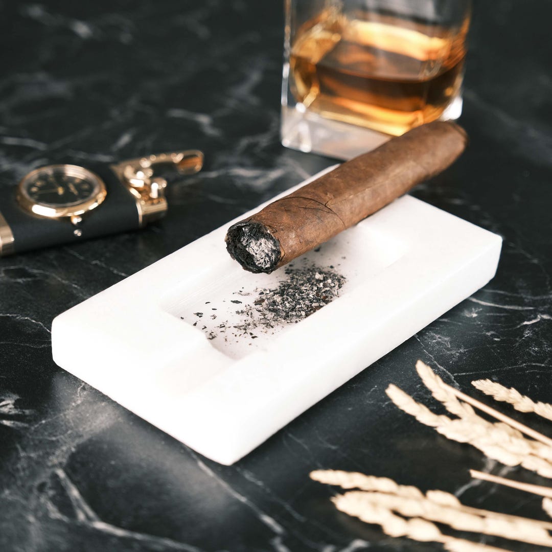 Marble Cigar Ashtray, Marble Cigarette Ashtray, Cigar Accessories - Etsy