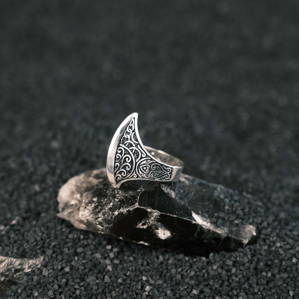 925 Sterling Silver Norse Mythology Knife Thumb Handmade Ring , Viking ...