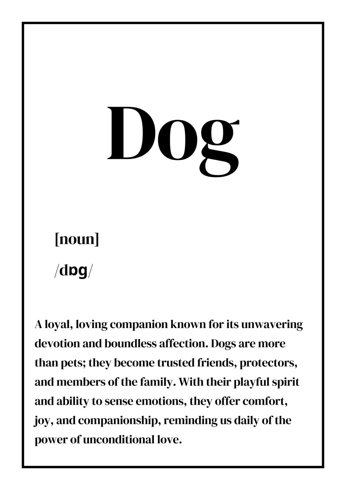 Dog Definition Print - Etsy