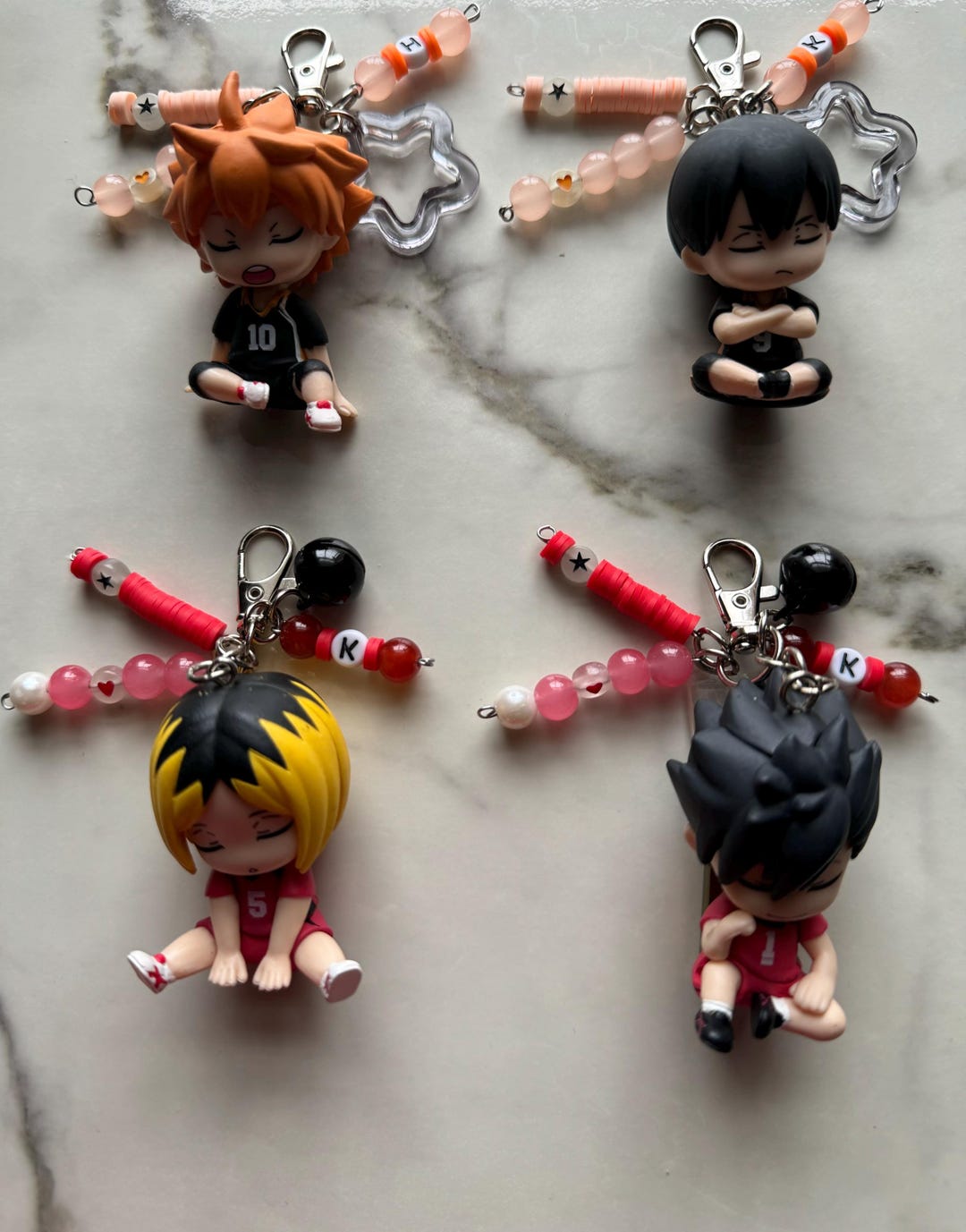 Miniature Keychains (keychainz) of Haikyu Characters: Hinata, Kageyama ...