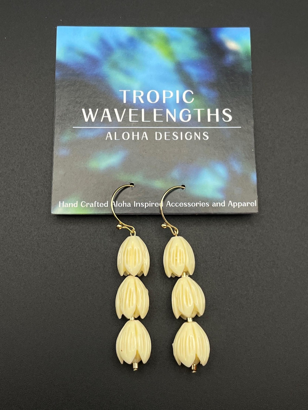 Pikake Collection - Pikake Waterfall Trio Dangle Earring (pikake Ivory ...