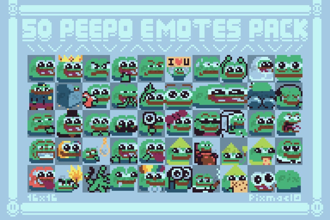 50 Pixel Art Peepo Emotes Pack Twitch - Etsy