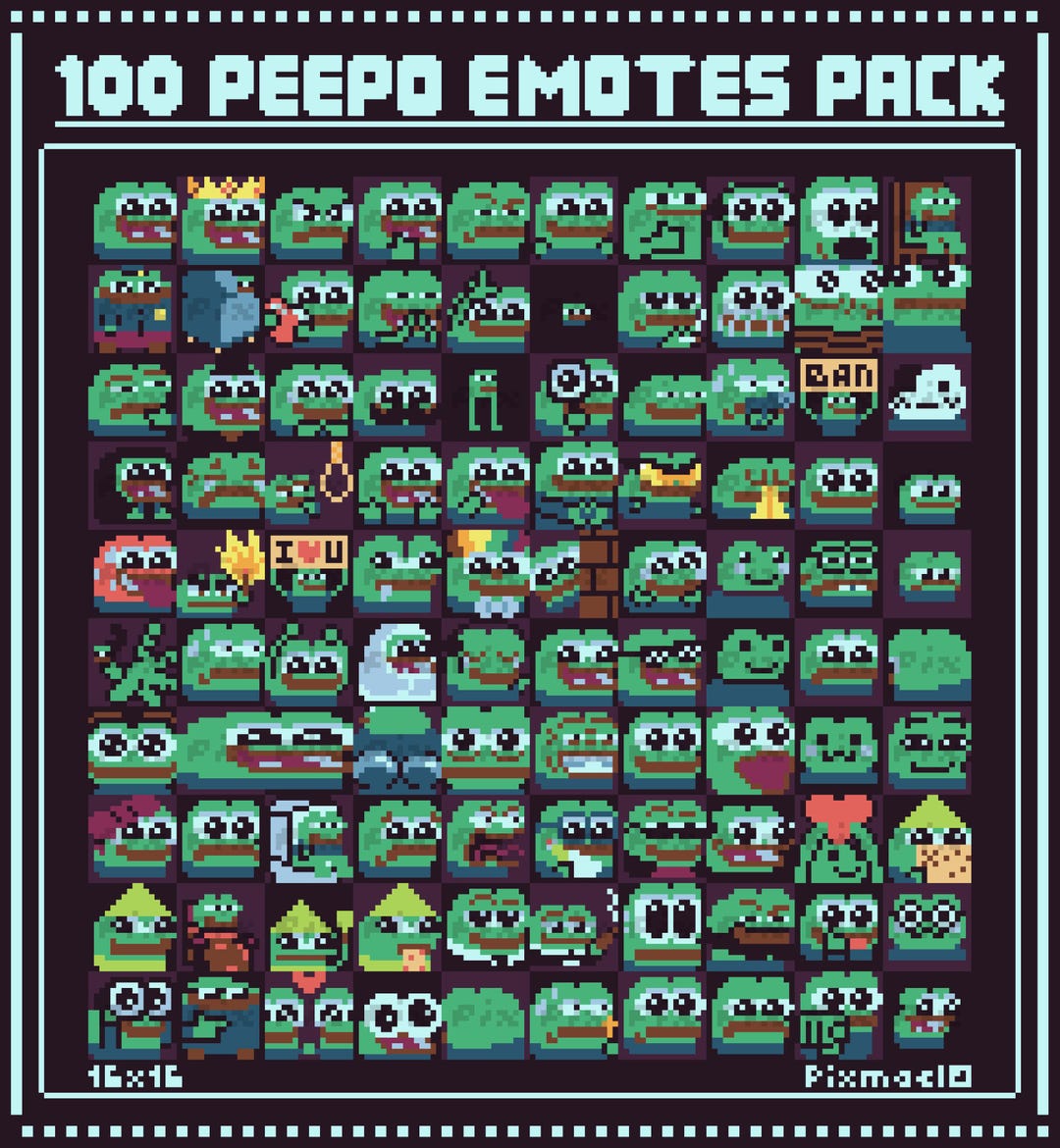 100 Pixel Art Peepo Emotes Pack Twitch - Etsy
