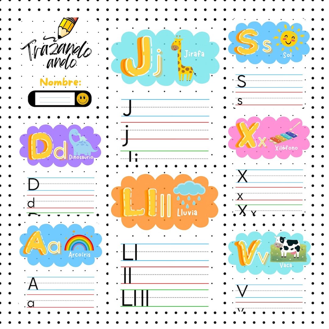 Spanish Alphabet Letters to Trace. Tracing and Learning. Kindergarten ...