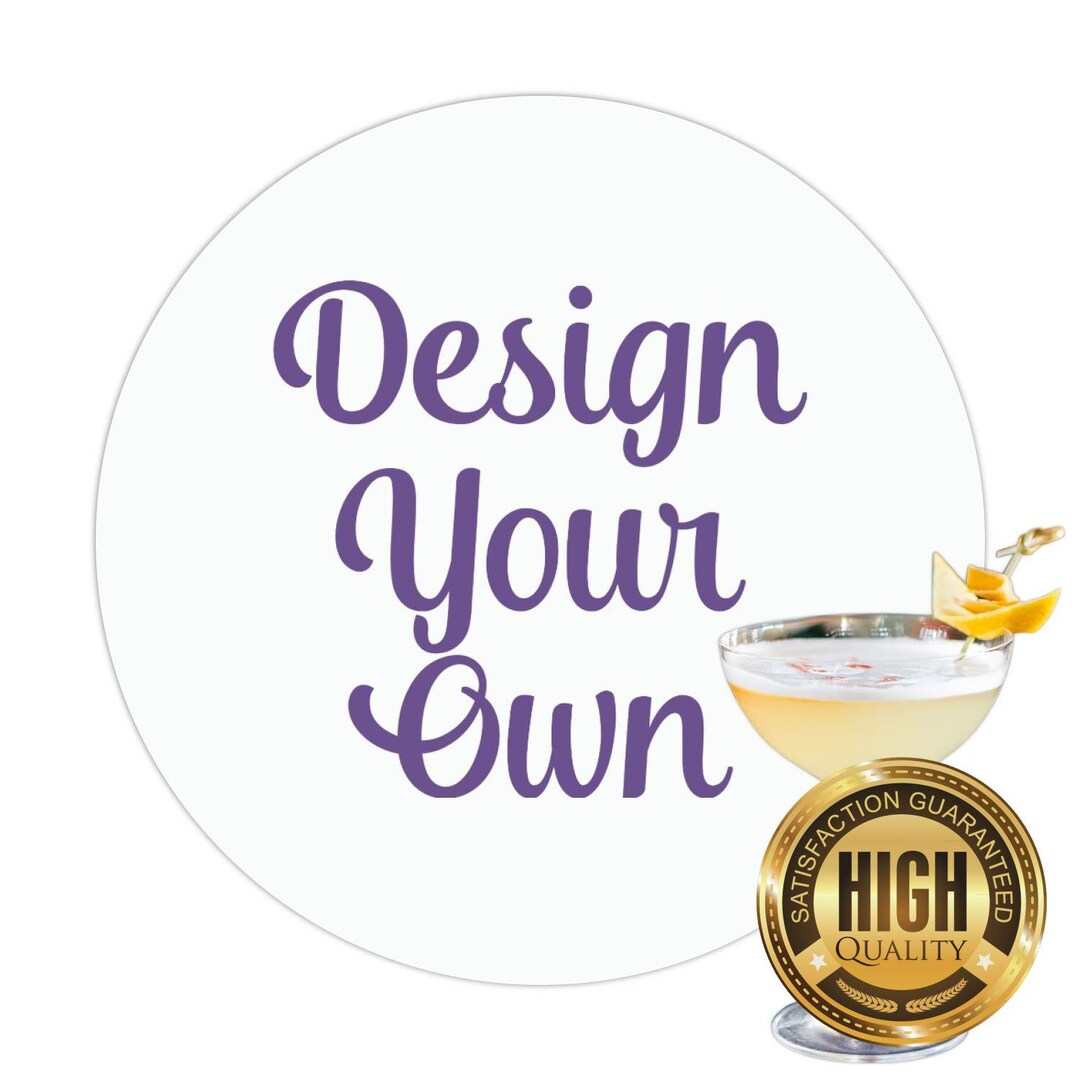Cocktail Custom Edible Drink Toppers Pre-cut 1.5, 2in & 3in Circles - Etsy