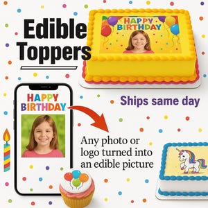 Custom Edible Image Cupcake Toppers: Personalized Party Decorations - Etsy
