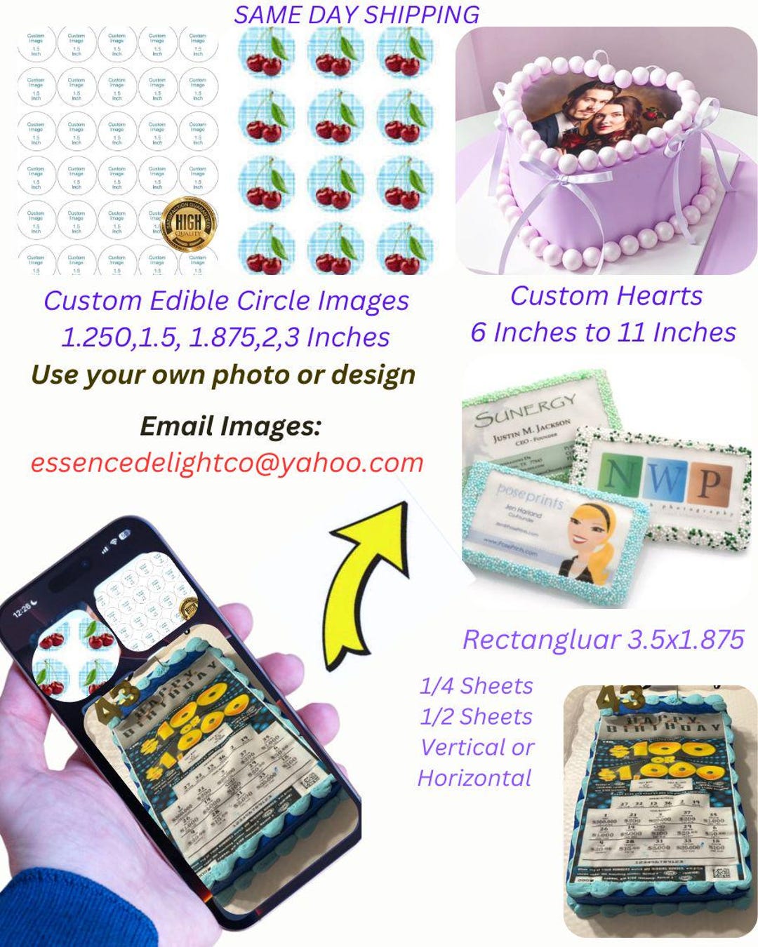 Custom Edible Picture for a Cake on Frosting Sheets. Photo Cupcakes ...