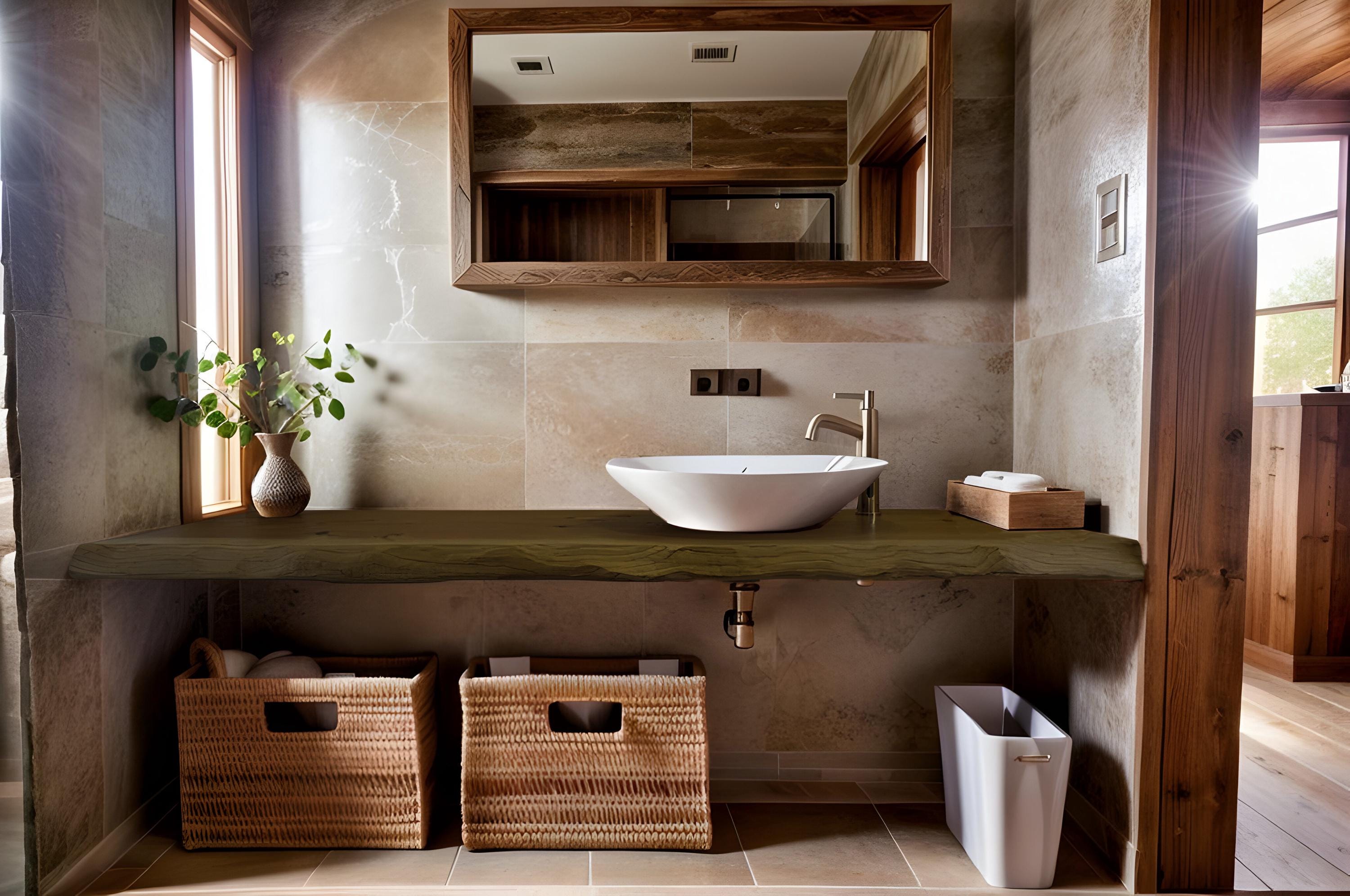 Wooden Rustic Live Edge Bathroom Vanity – Handcrafted Solid Floating ...