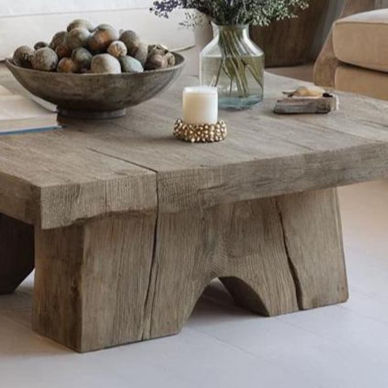 Handcrafted Rustic Wood Coffee Table: Farmhouse Living Room Accent - Etsy