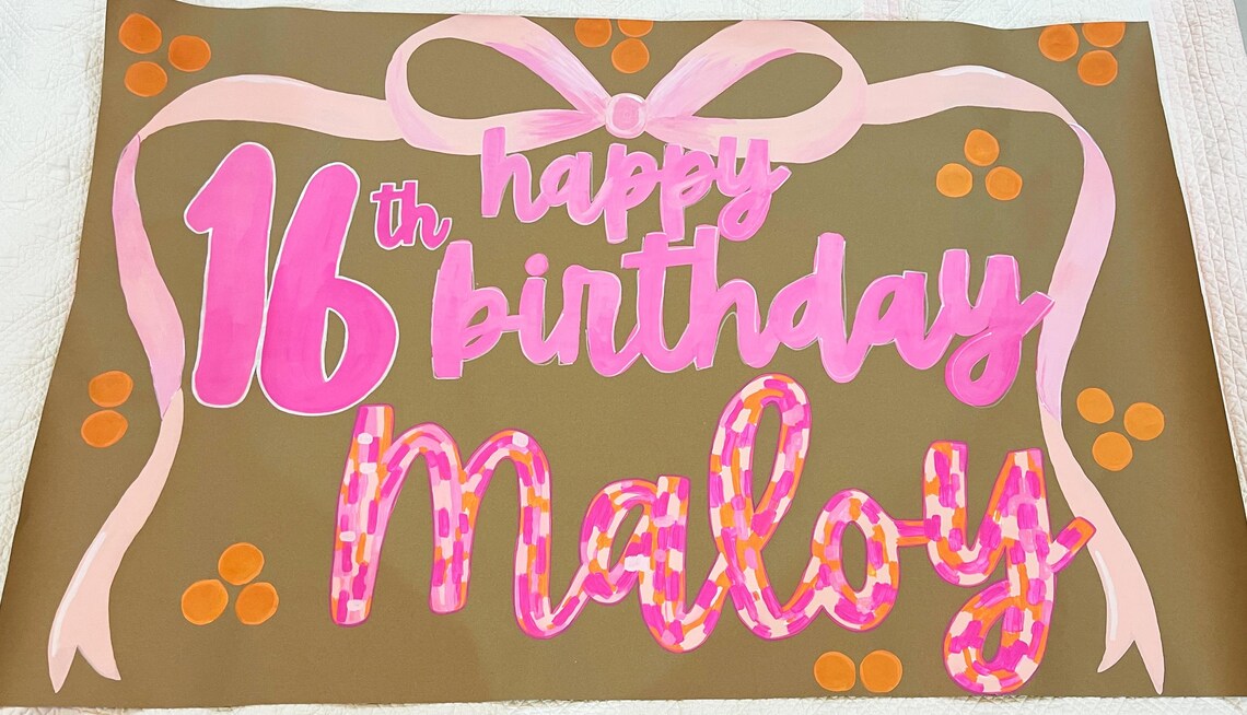 Personalized and Custom Painted Banner (brown Butcher Block Paper) - Etsy