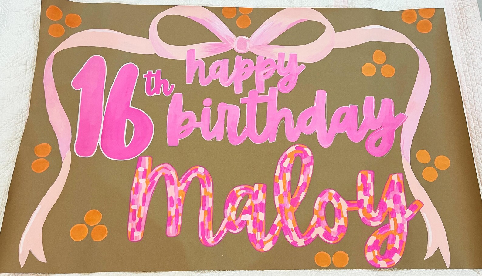 Personalized and Custom Painted Banner (brown Butcher Block Paper) - Etsy