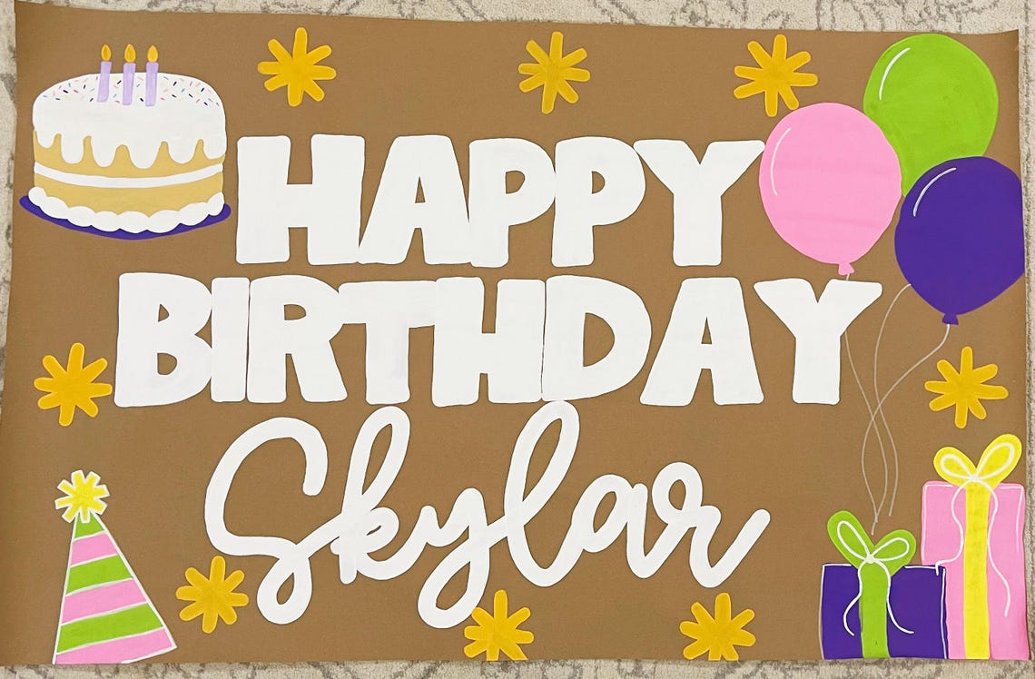 Personalized and Custom Painted Banner (brown Butcher Block Paper) - Etsy