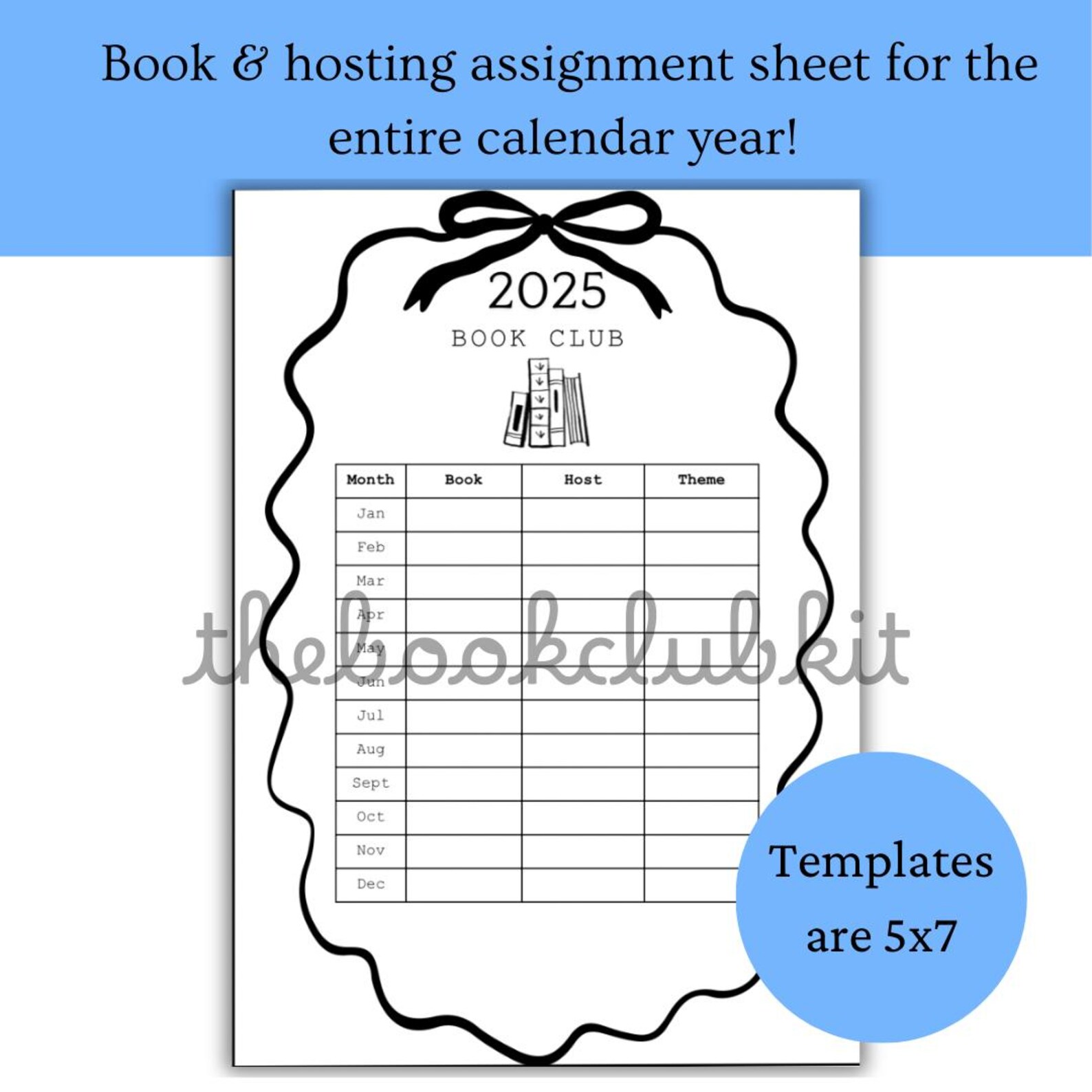 Coquette Book Club Calendar 2025 Custom Bookmarks for Book Lovers ...