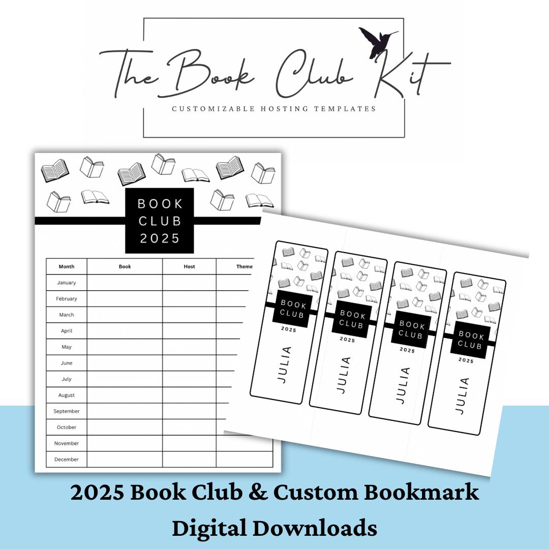Classic Book Club Calendar 2025 Custom Bookmarks for Book Lovers ...
