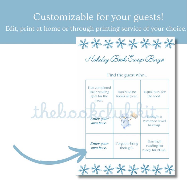 Snowman Holiday Party Book Swap Invitation, Book Club Exchange Invite ...