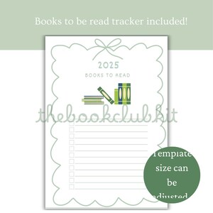 2025 Reading Log, Books to Read List Printable, Green TBR Template Book ...