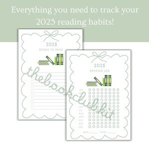 2025 Reading Log, Books to Read List Printable, Green TBR Template Book ...