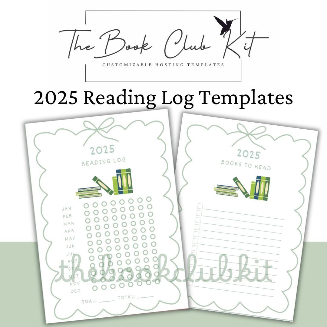 2025 Reading Log, Books to Read List Printable, Green TBR Template Book ...